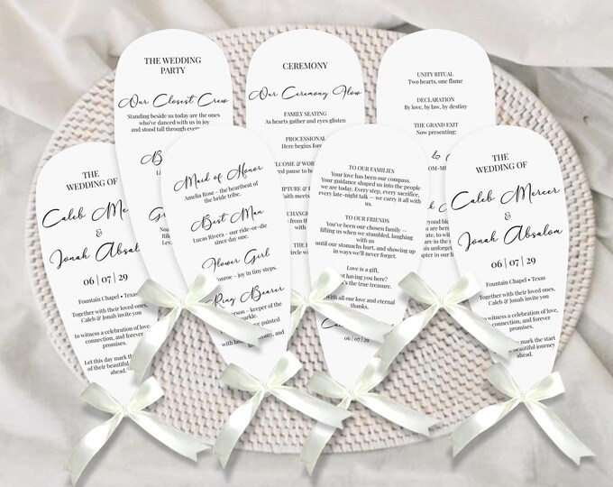 Summer Wedding Program Fans, Shabby Chic Petal Fan Programs, Outdoor Fan Programs - Shabby Chic ...