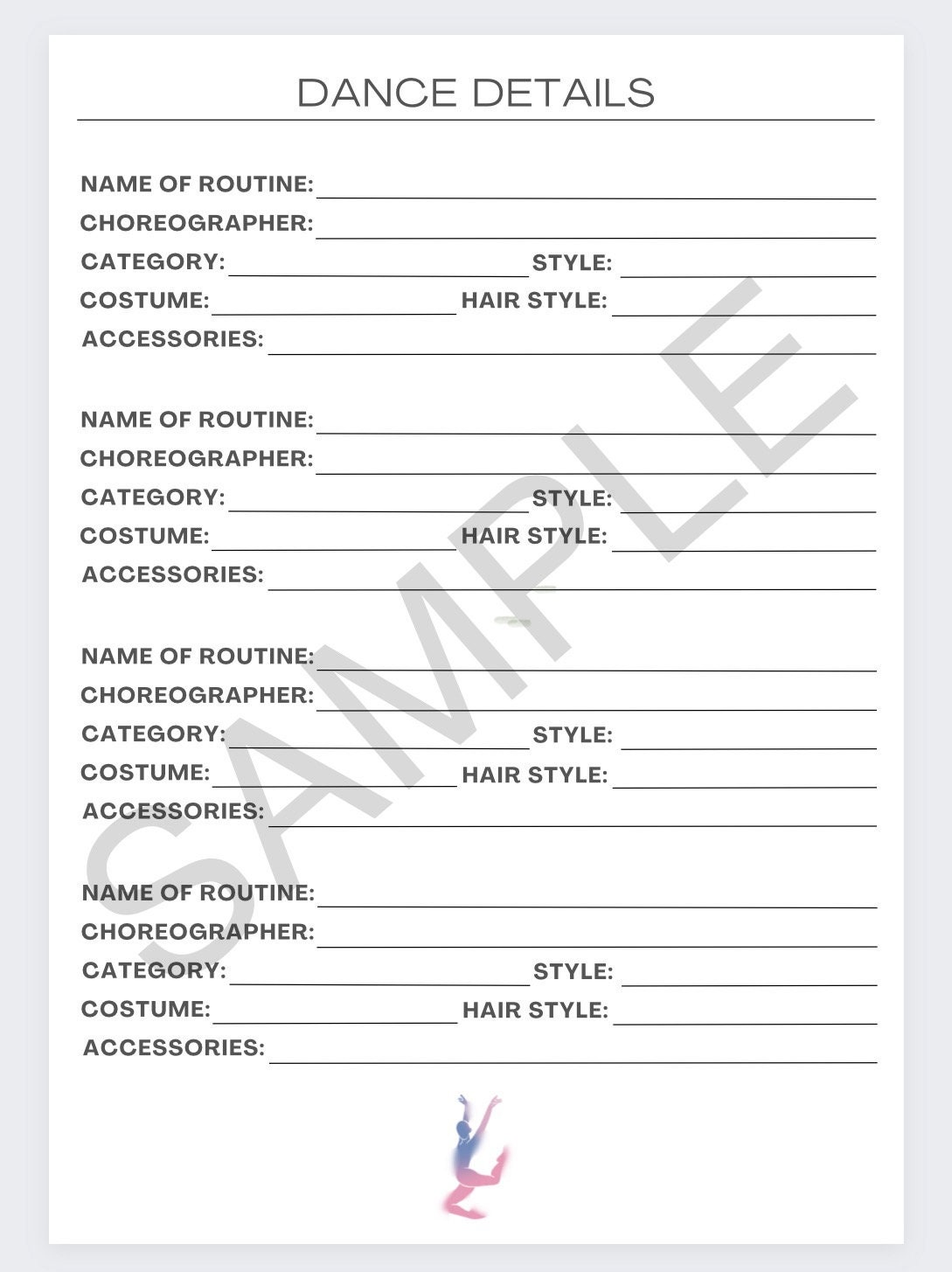 The Best Dance Comp Checklist Package - Etsy