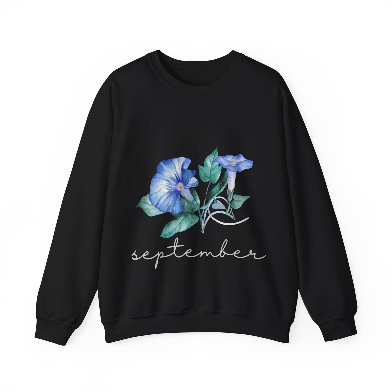 September Birth Flower Crewneck Sweatshirt, Morning Glory Sweatshirt ...