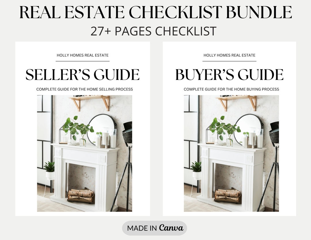 Real Estate Checklist Template Bundle, Home Buyer Guide, Home Seller ...