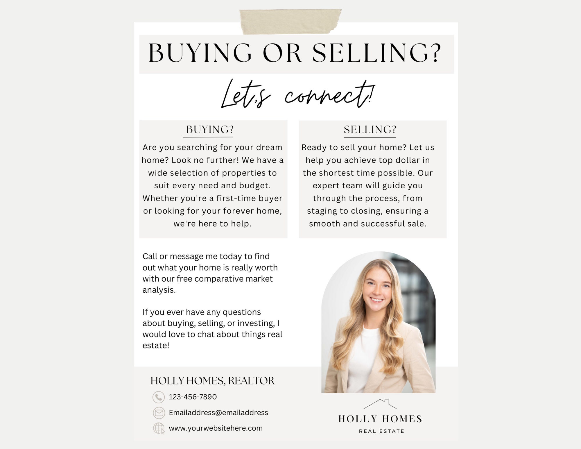 Real Estate Flyer Template, Buying or Selling Flyer, Real Estate ...