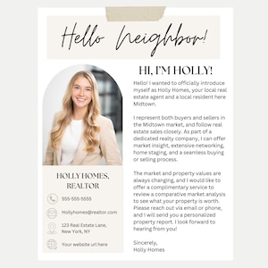 Hello Neighbor Real Estate Flyer, Real Estate Intro Flyer, Realtor ...