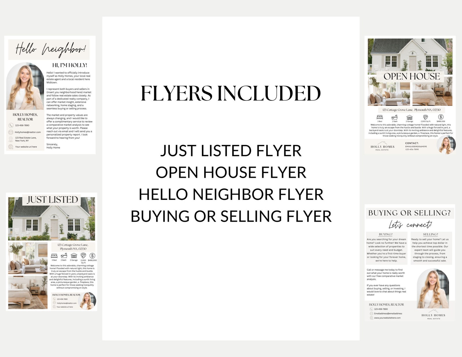 Real Estate Flyer Bundle, Open House Flyer, Just Listed Flyer, Hello ...