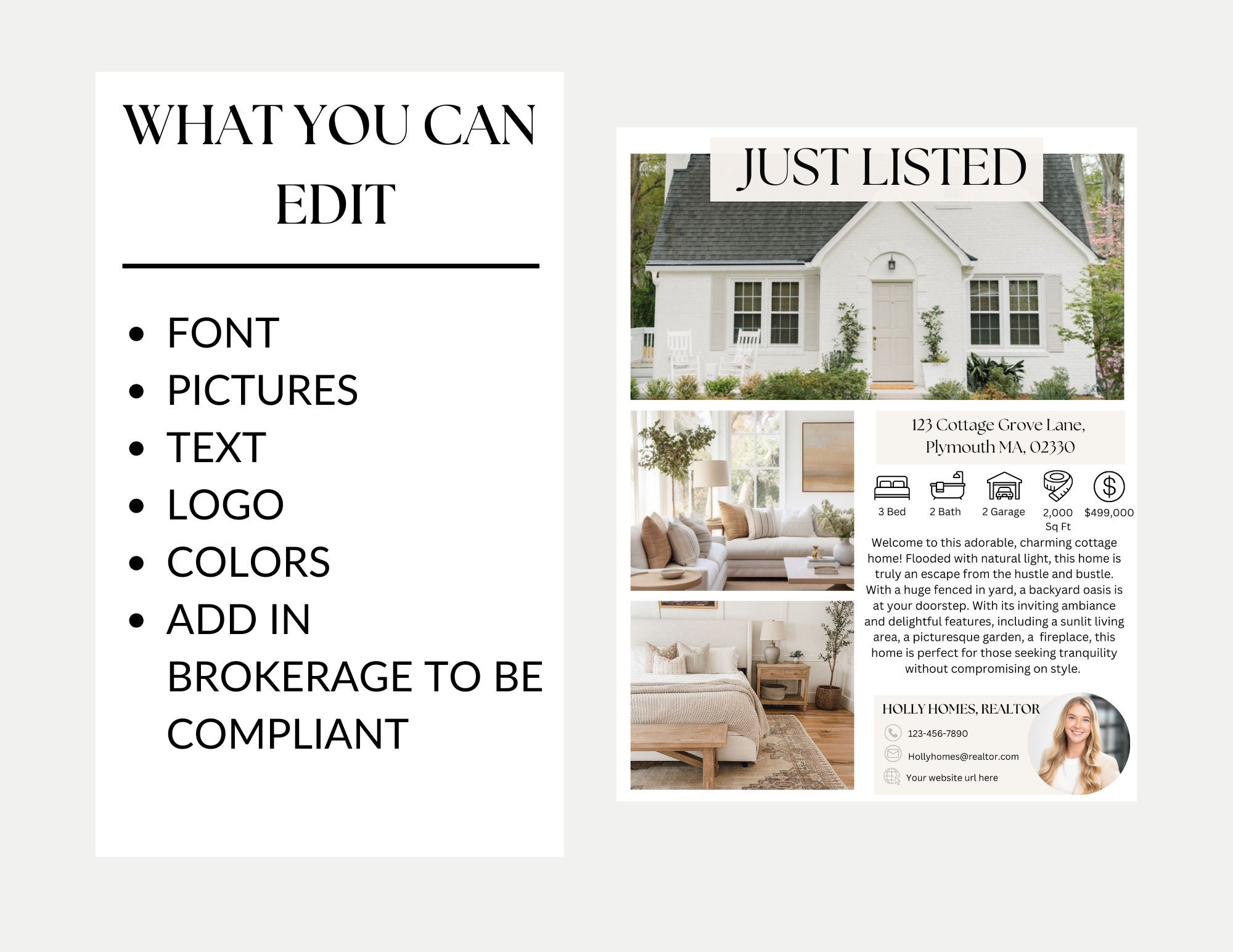 Real Estate Just Listed Flyer, Realtor Just Listed Flyer, Real Estate ...