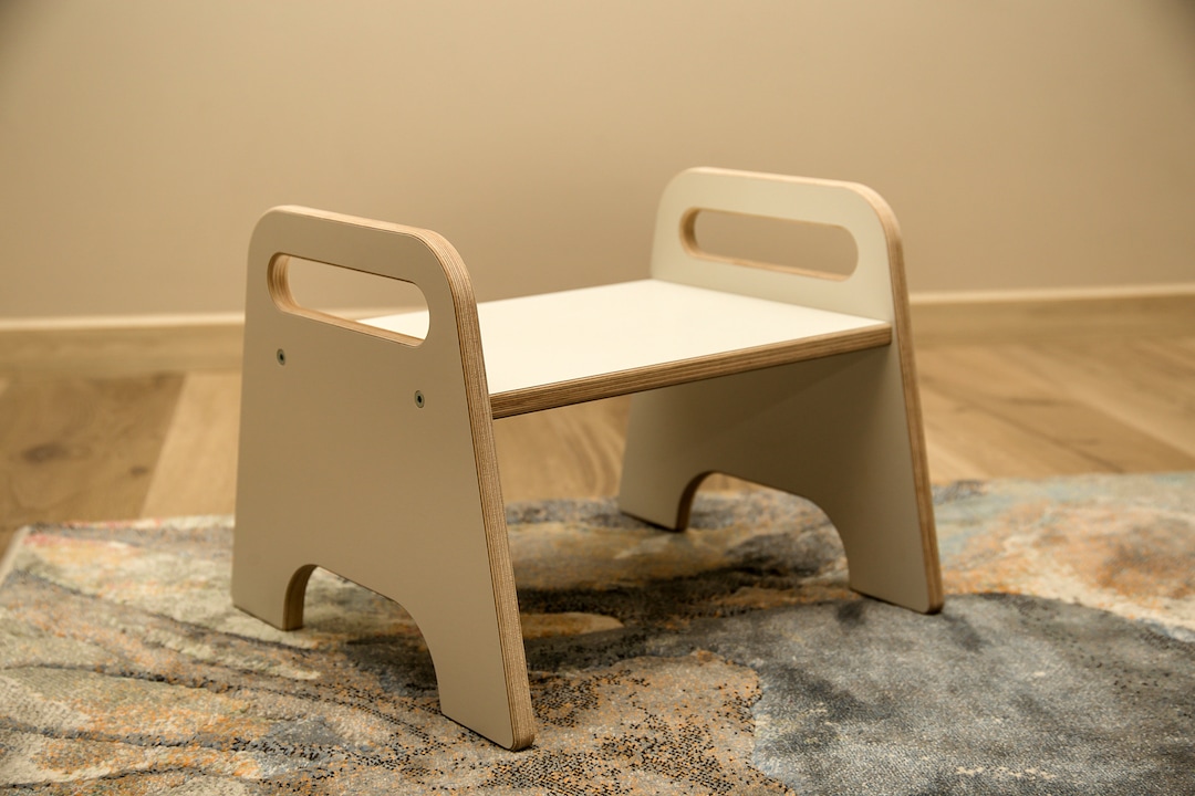 Kids Step Stool, Toddler Stool, Kids Stool, White Step Stool, Wooden ...