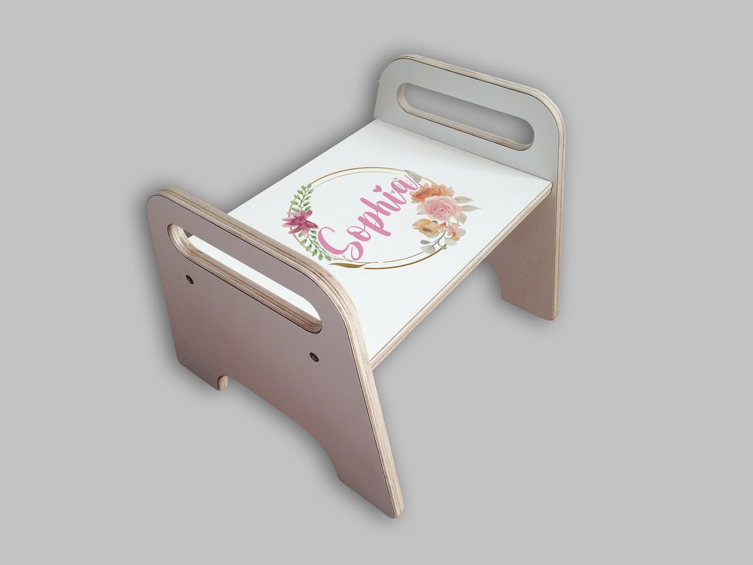 Personalized Name Stool, Kids Step Stool, White Step Stool, Wooden ...
