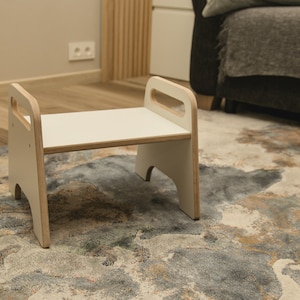 Kids Step Stool, Toddler Stool, Kids Stool, White Step Stool, Wooden ...