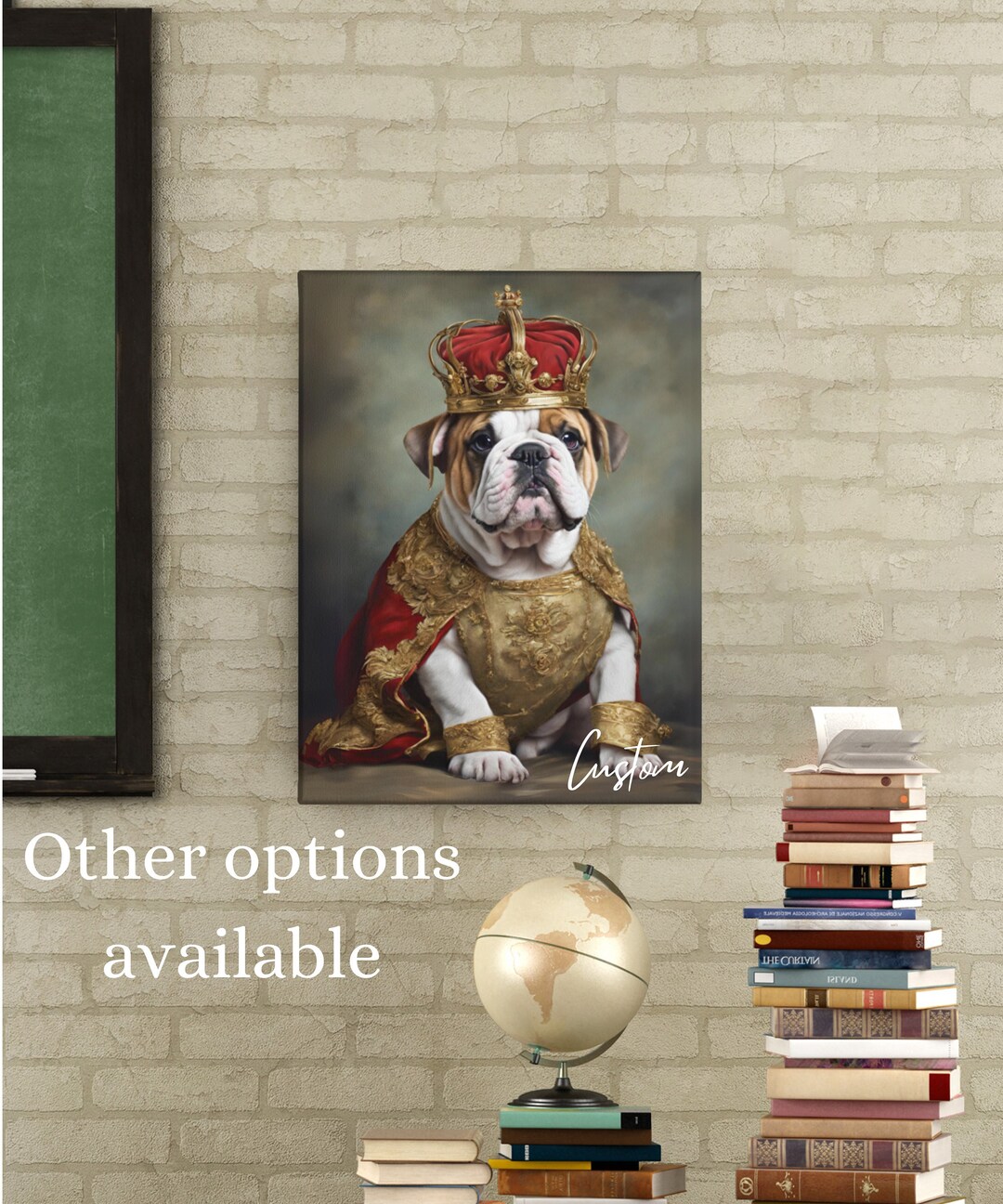 Custom Text or Signature of Cute English Bulldog Puppy Portrait ...