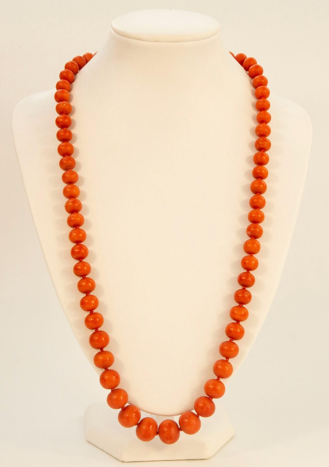 Dutch Antique Single Strand Genuine Red Coral Graduated Beads Necklace ...