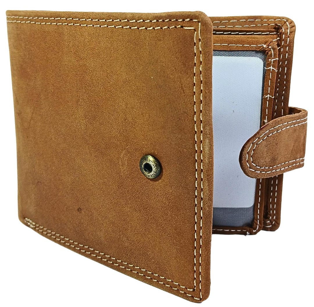 Personalized RFID Leather Bifold Wallet: Handmade Distressed Hunter ...