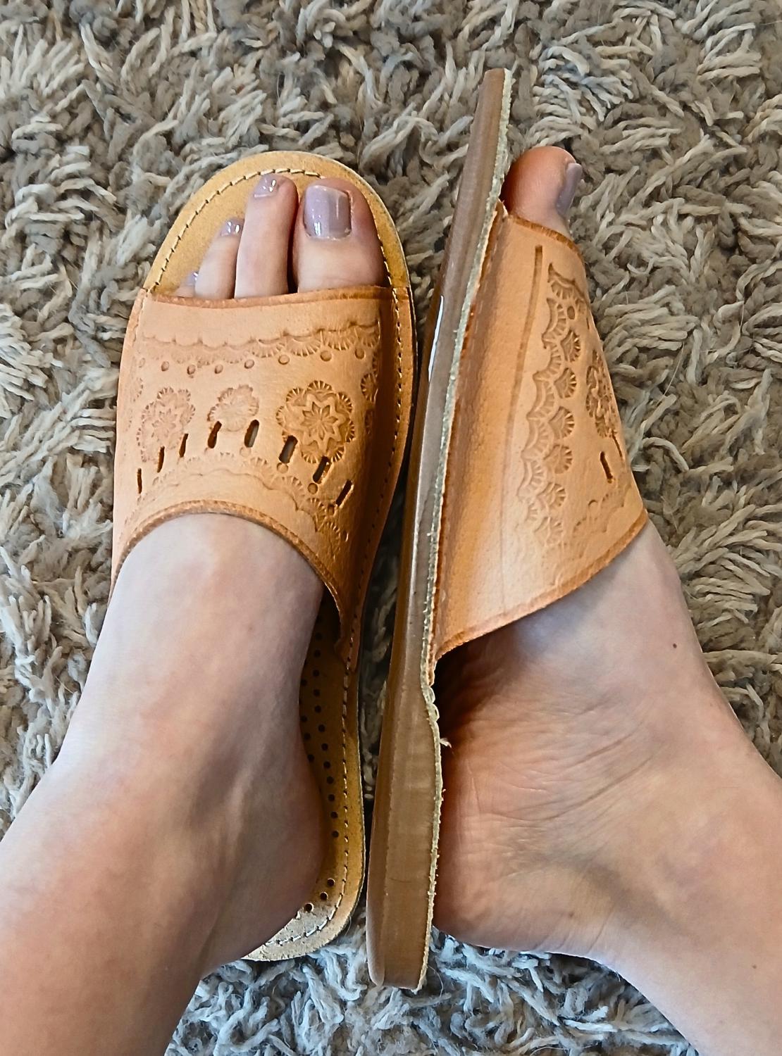 Barefoot Sandals for Women Summer Slippers Handmade Slides Flat Indoor ...