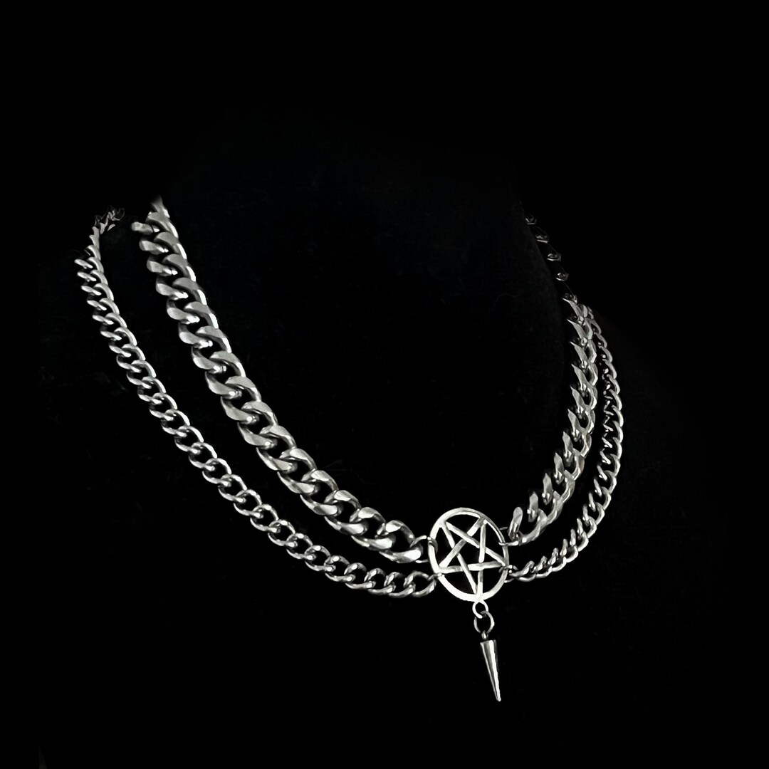 Chunky Double Pentagram Chain Gothic Chain Alternative Style Chain ...