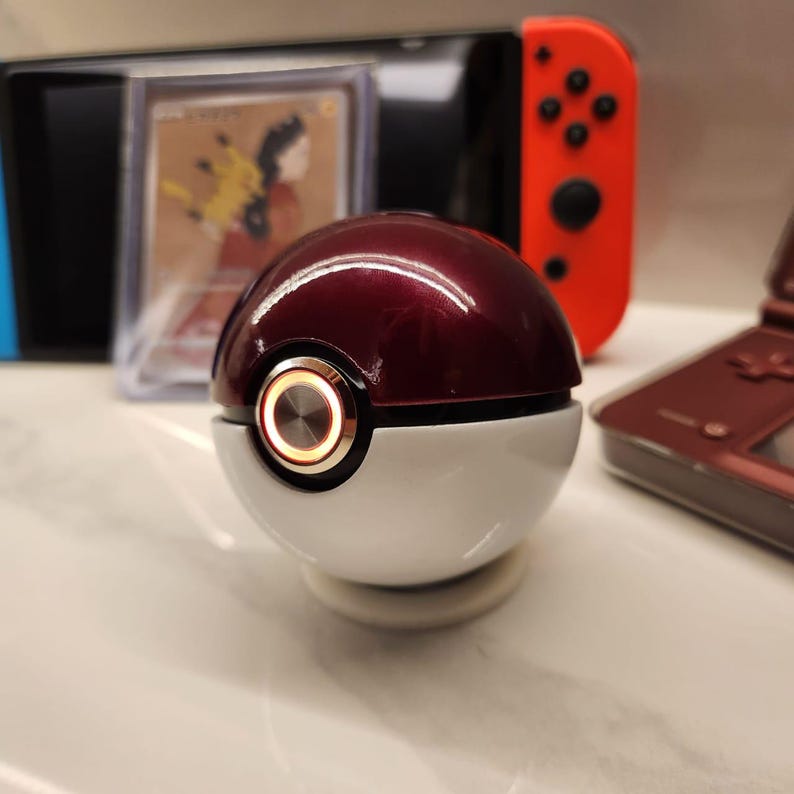 Realistic Pokeball Replica With LED | Gift for Him | Geek Decoration ...