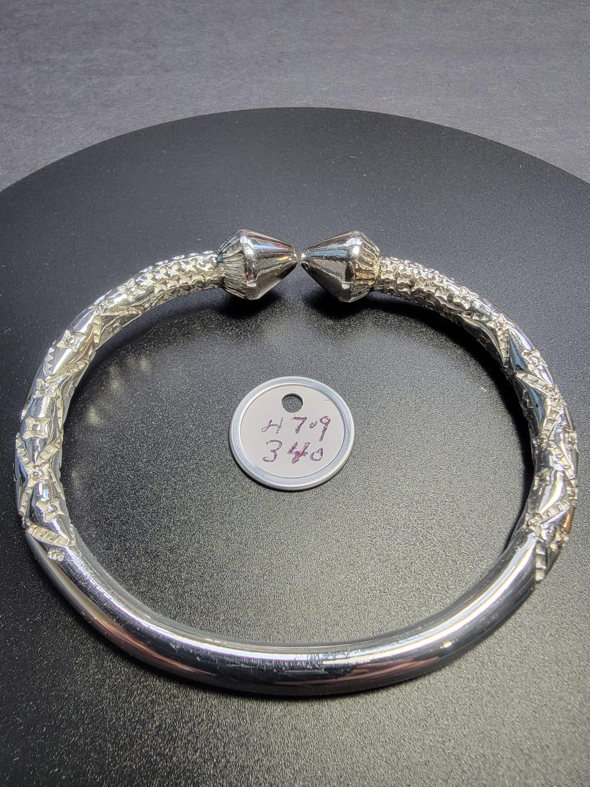 Handmade West Indian Styled Bangle - Silver - Etsy