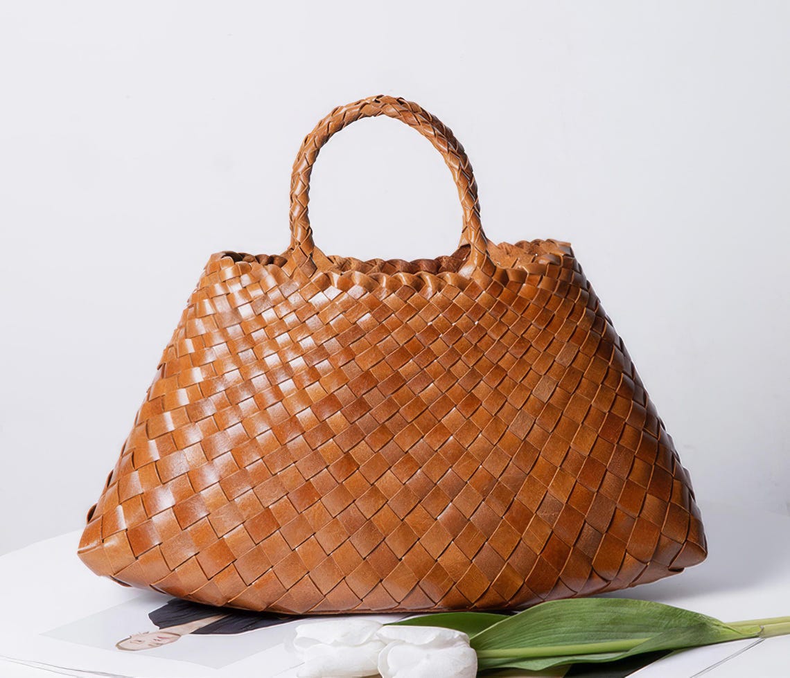 Woven Leather Totes, Handcrafted Leather Woven Bags, Top Handle Woven ...