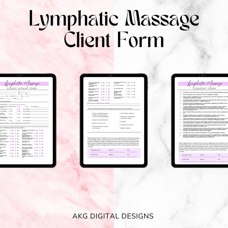 Lymphatic Massage Client Intake and Consent Forms - Etsy