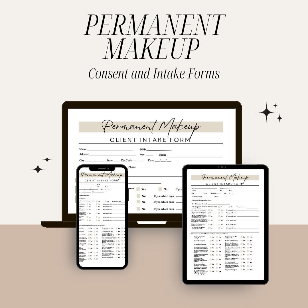Permanent Makeup Intake and Consent Form - Etsy