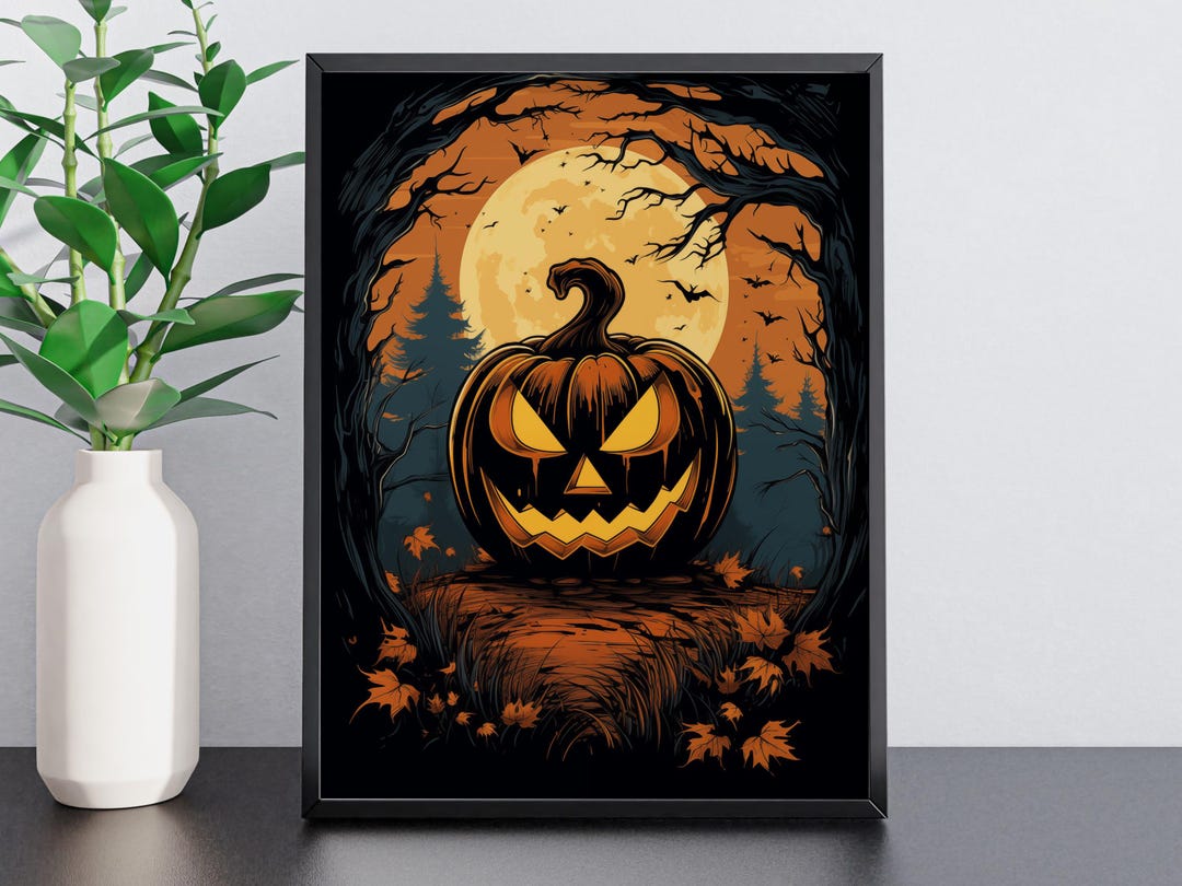 Halloween Pumpkin Poster: Edgy Autumn Wall Art (digital Download) - Etsy