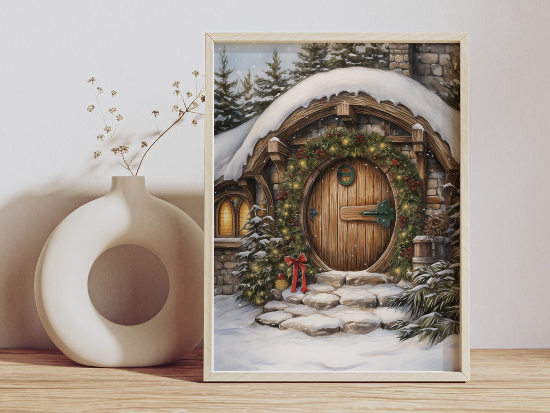 Poster Print Hobbit Inspired Christmas Winter Hobbit Door - Etsy UK