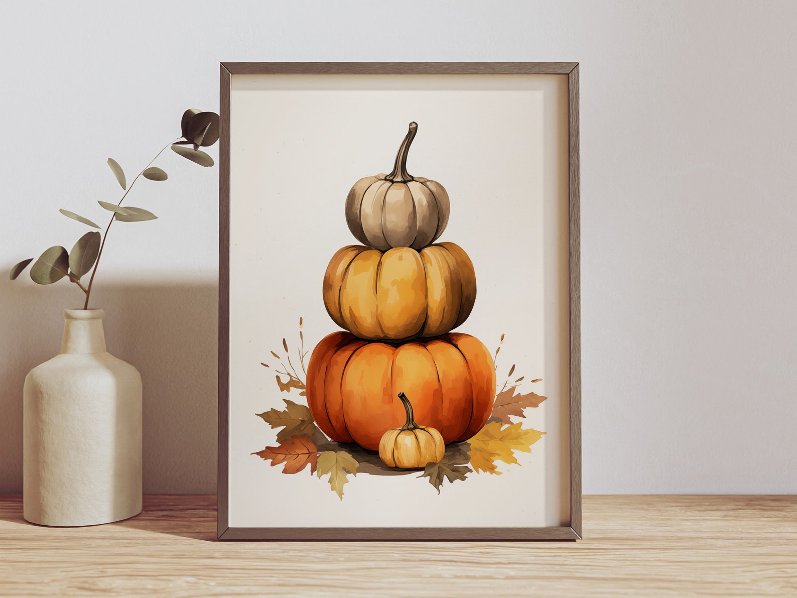 USA Shipping - Poster Print - Halloween / Autumn / Fall - Pumpkin Stack ...