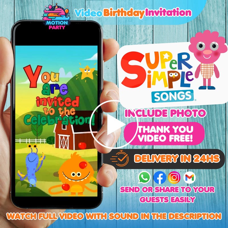 Super Simple Songs Birthday Invitation - Etsy