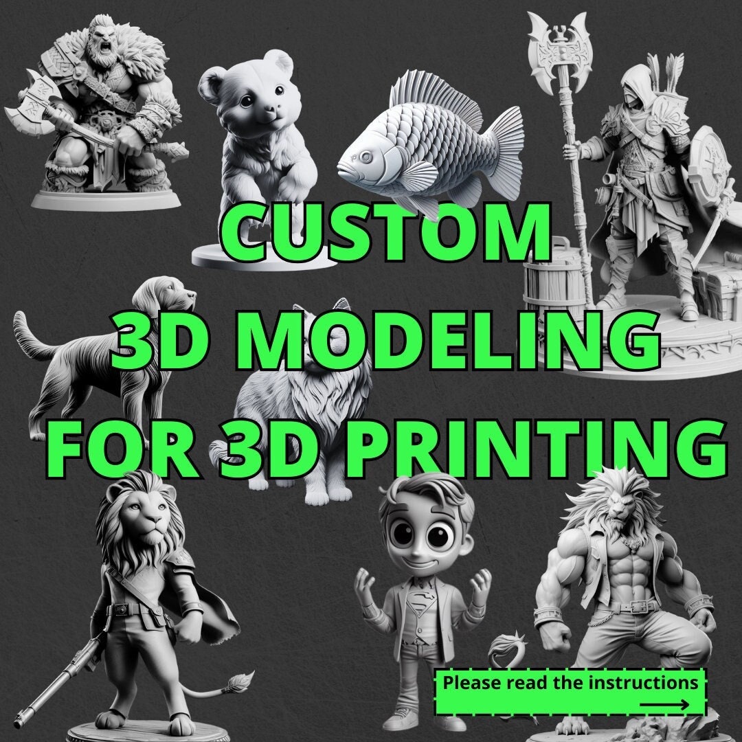Custom 3D Model for 3D Printing STL 3D Model of Characters, Miniatures ...