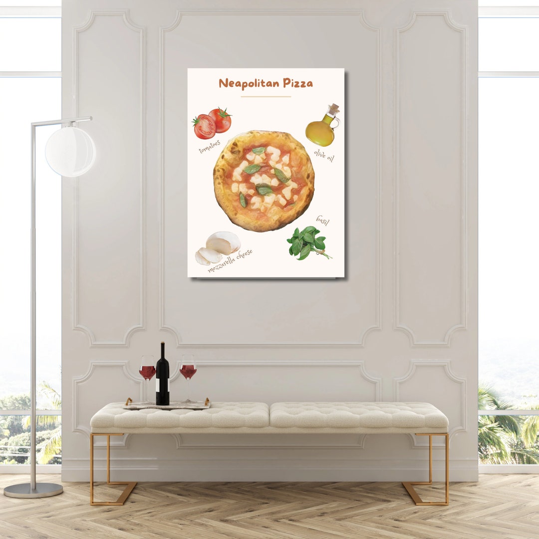 Neapolitan Pizza Painting, Printable Wall Art, Poster, Home Decor ...