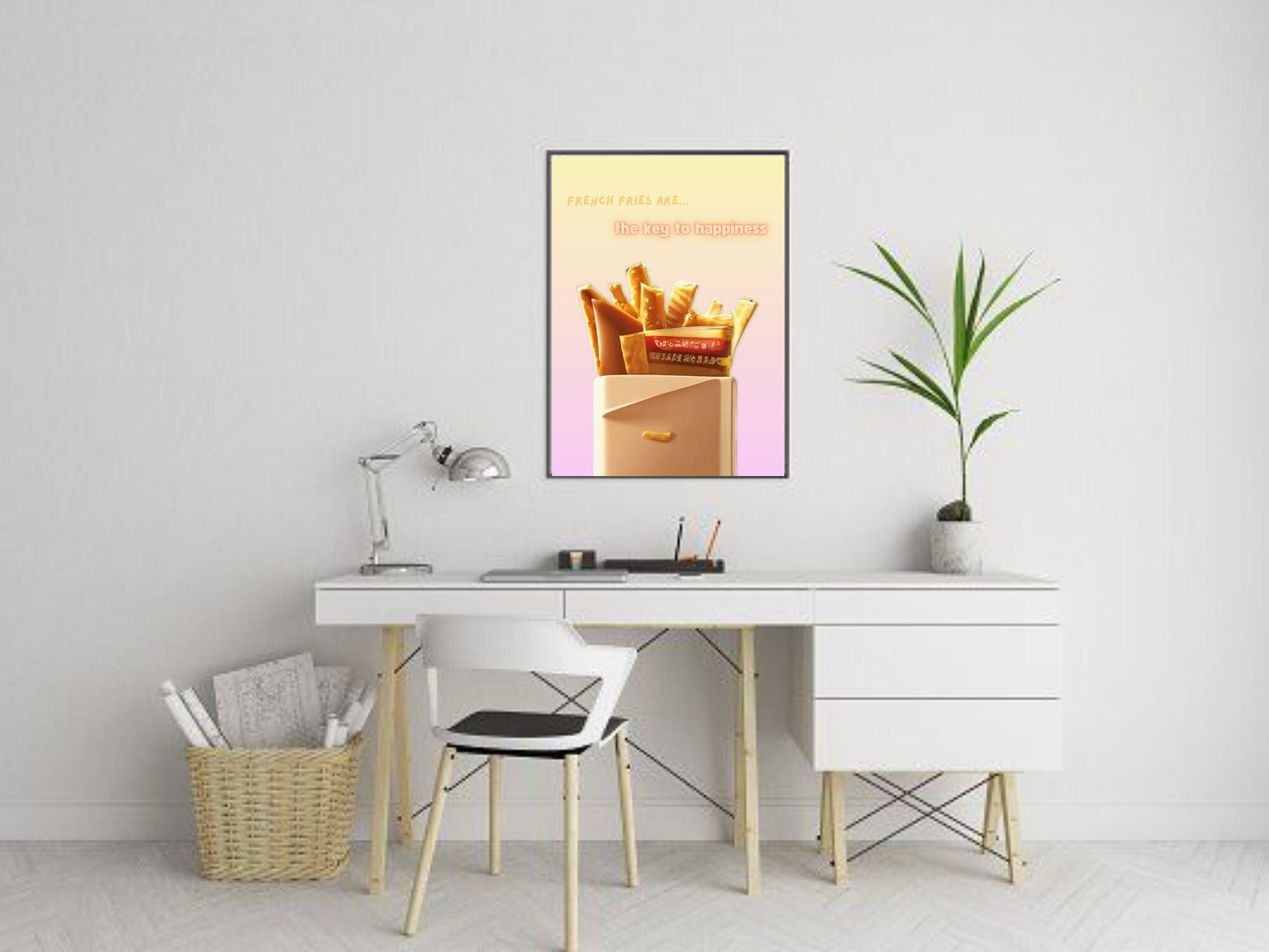 French Fries Meme Painting, Printable Wall Art, Poster, Home Decor ...