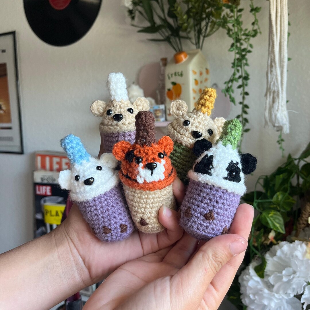 Mini Boba Crochet Plushies, Boba Crochet, Boba Amigurumi, Animal Boba ...