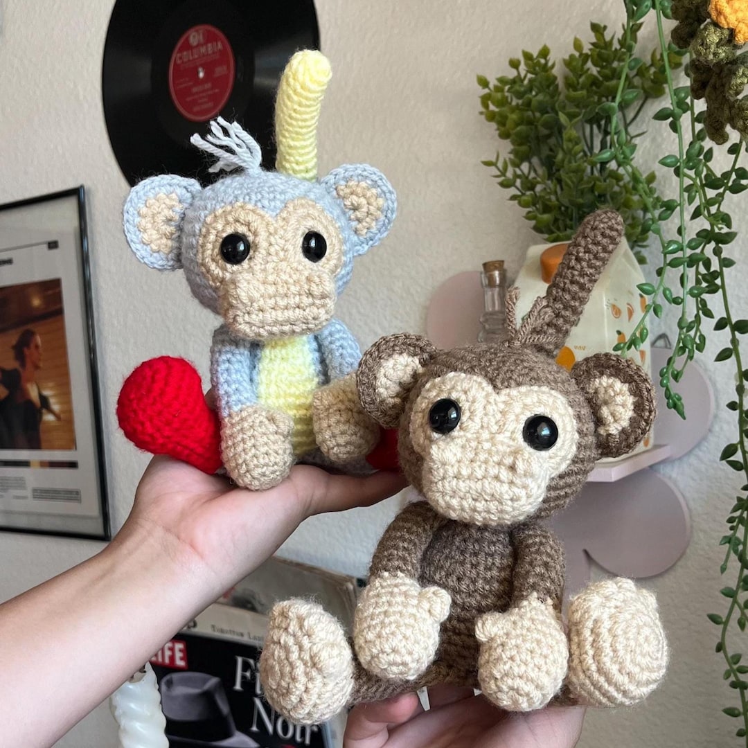 Crochet Monkey Plushie: Handmade Amigurumi Stuffed Animal - Etsy