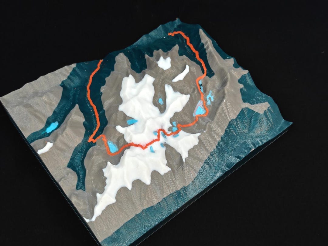 3D Topographic Map 3D Printed Map Custom Topographic Map Personalized ...