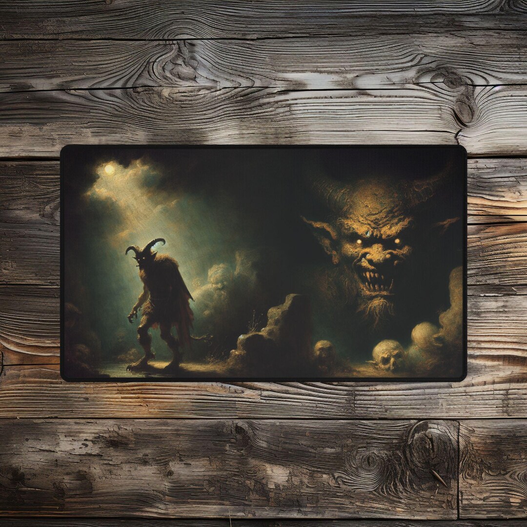 Demon TCG Playmat, Classic Desk Mats for Gamers, Game Night Table Mat ...