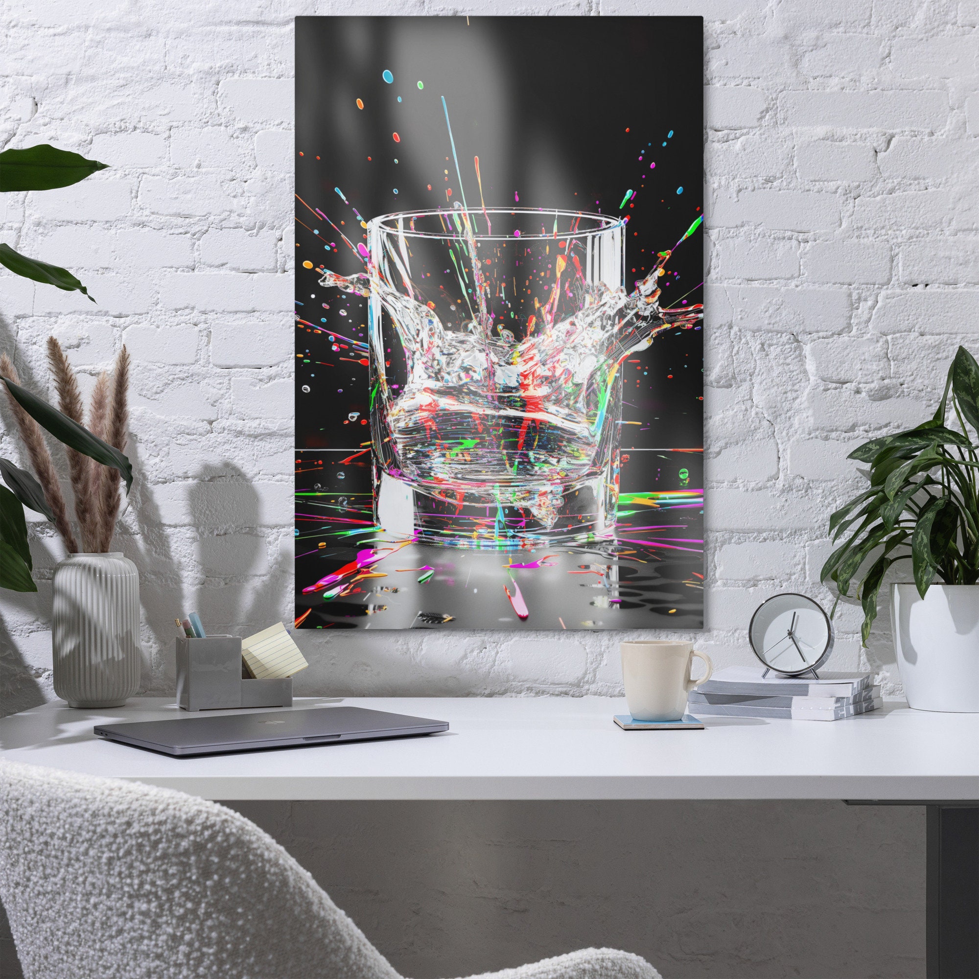 Whiskey Paint Splatter Metal Prints - Metal Print of a Whiskey Glass ...