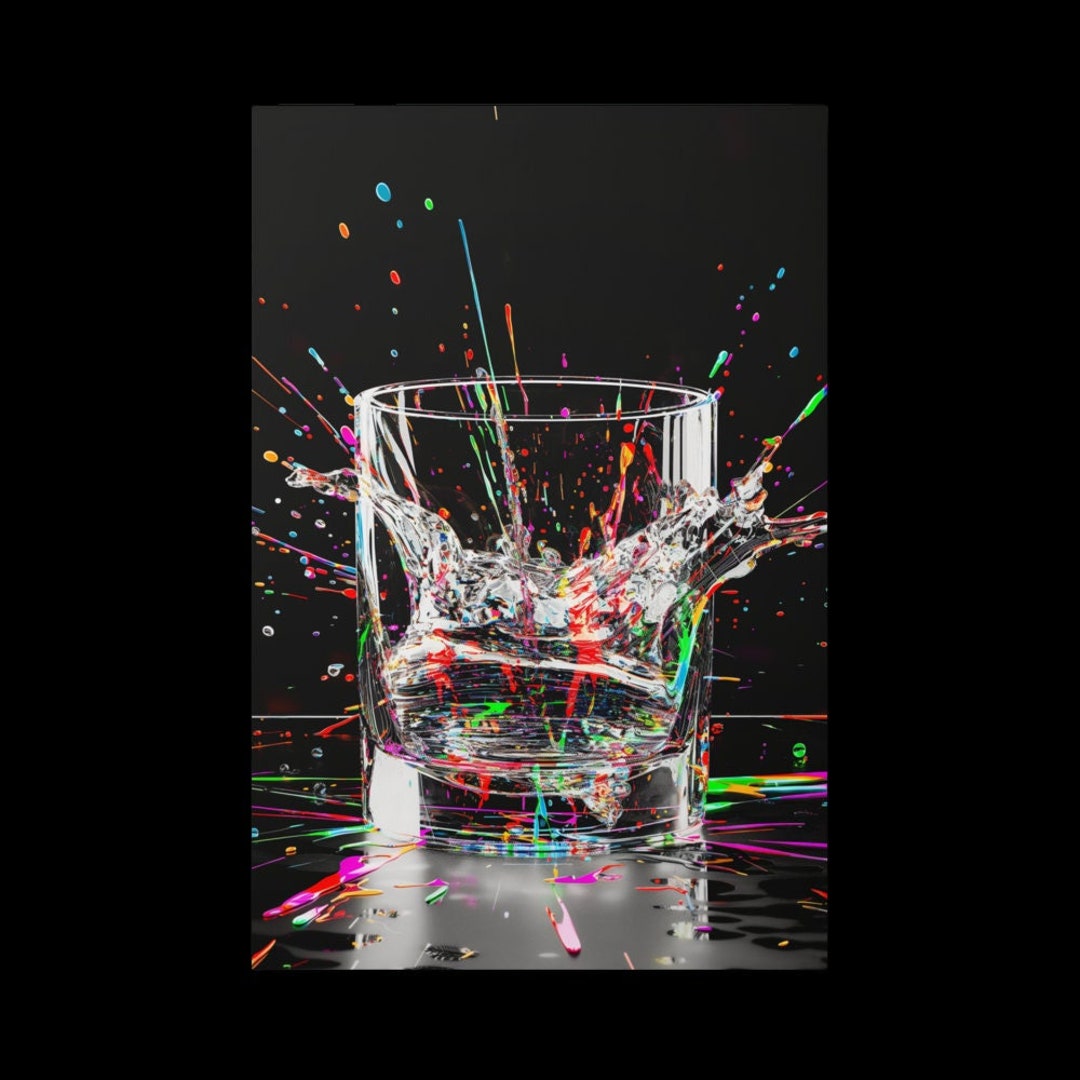 Whiskey Paint Splatter Metal Prints - Metal Print of a Whiskey Glass ...