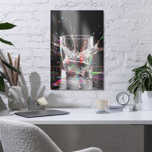 Whiskey Paint Splatter Metal Prints - Metal Print of a Whiskey Glass ...