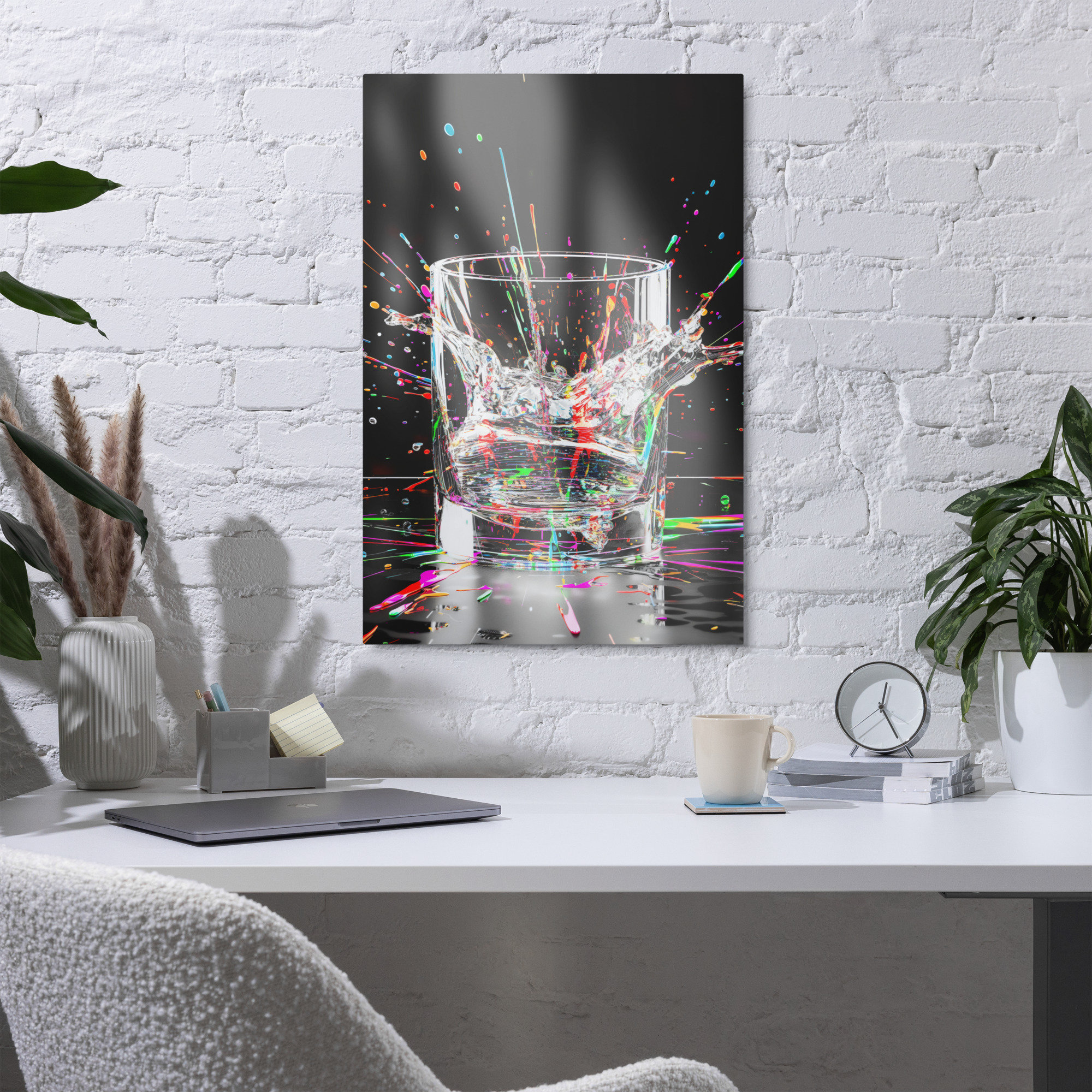 Whiskey Paint Splatter Metal Prints - Metal Print of a Whiskey Glass ...