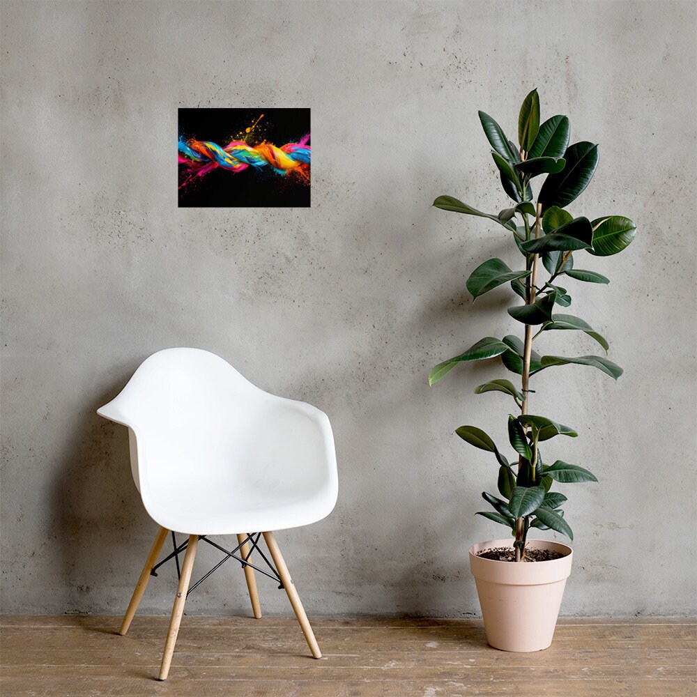 Colorful Paint Splatter, Poster Print, Wall Art, Rope Multi-colored ...