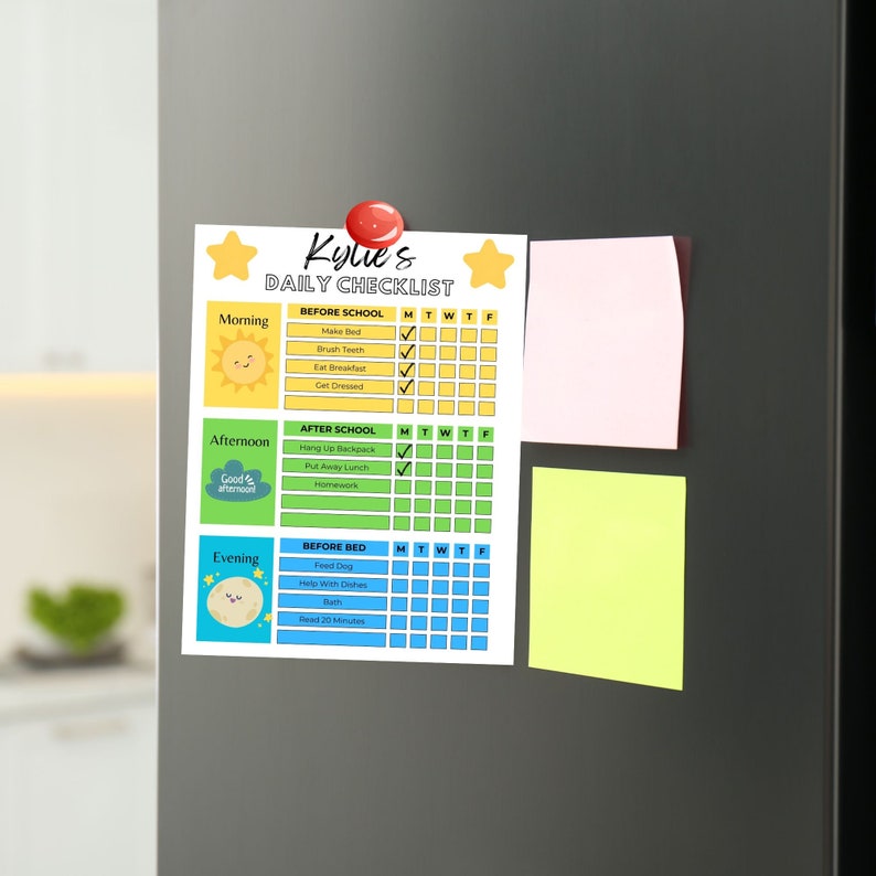 Kids Daily Checklist | Editable Digital Download - Etsy