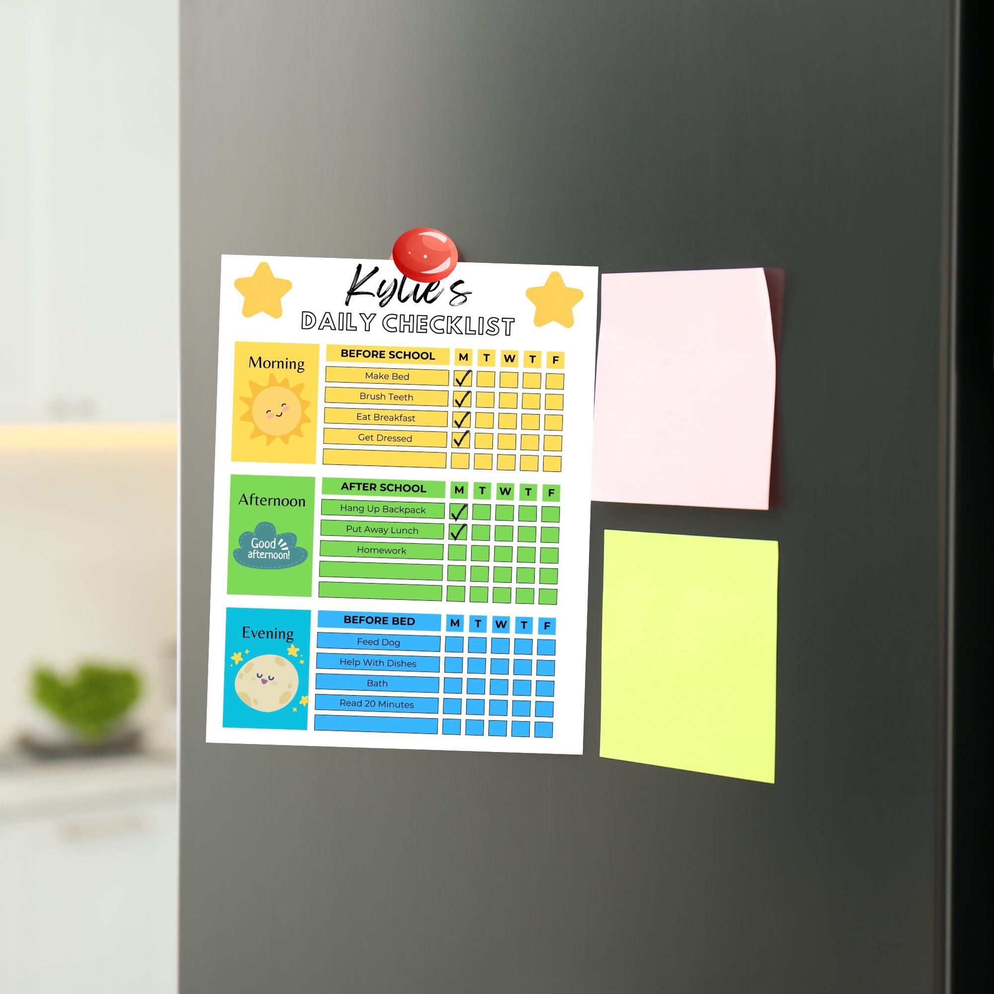 Kids Daily Checklist | Editable Digital Download - Etsy