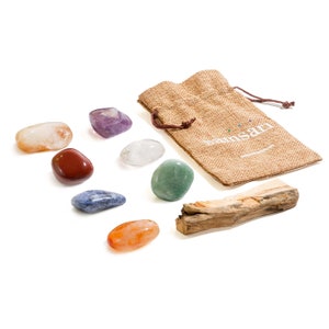 7 Chakras XL Crystals Healing Stones Set, A Palo Santo Stick, and A ...