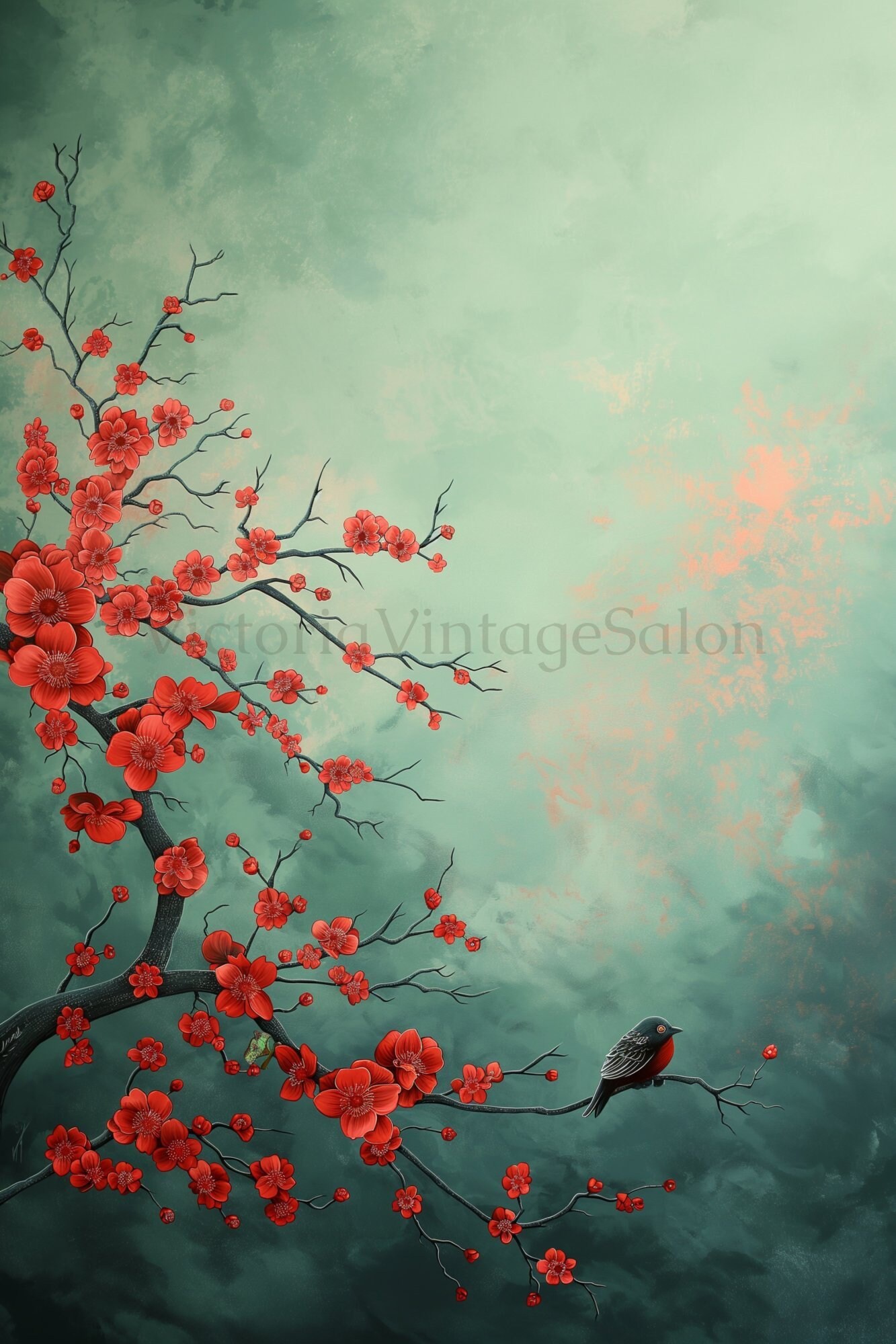 Red Flowers Art Print I Printable Digital Download I ...