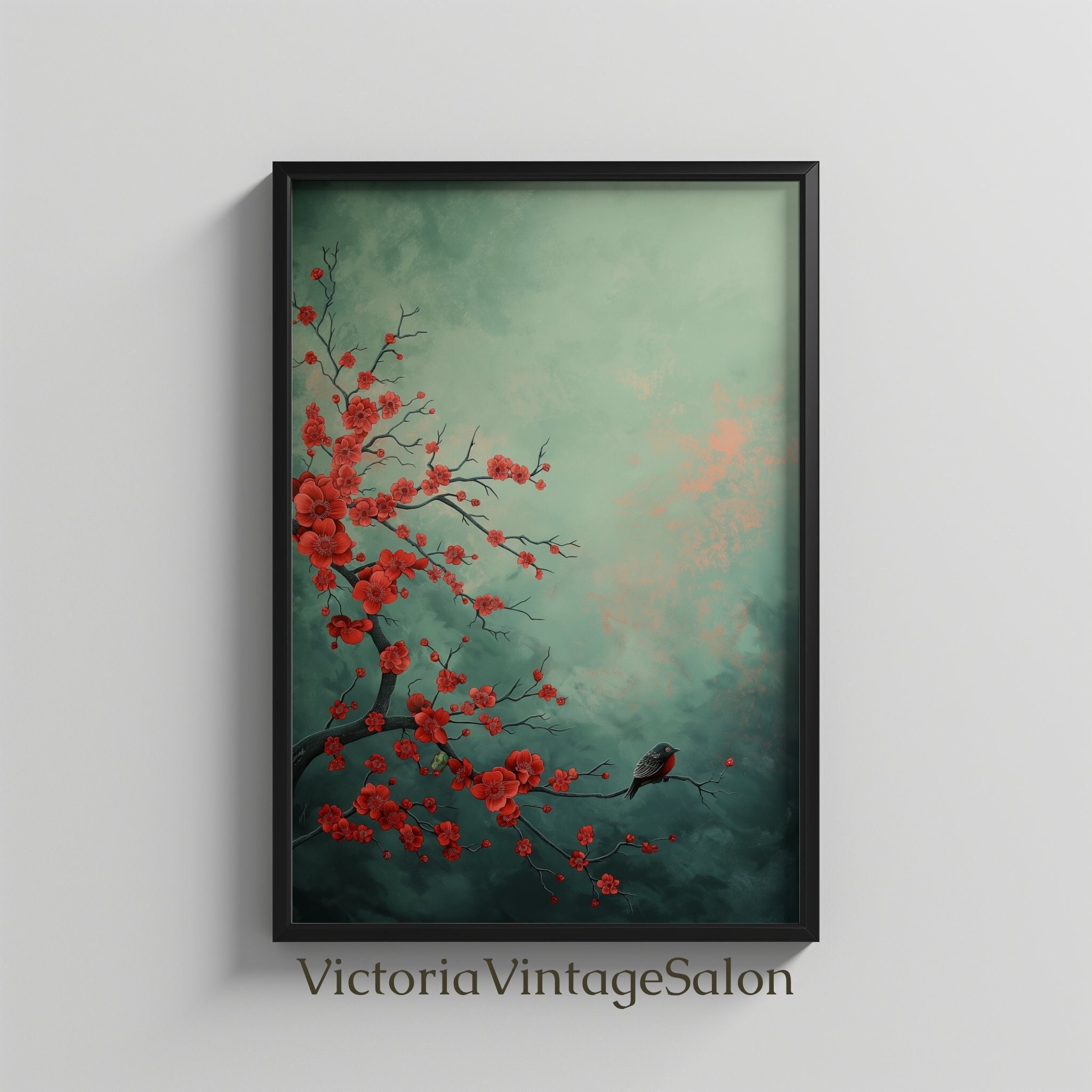 Red Flowers Art Print I Printable Digital Download I ...