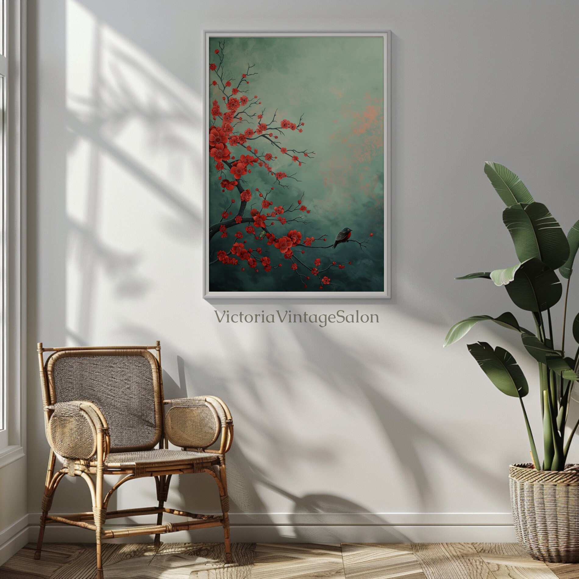 Red Flowers Art Print I Printable Digital Download I ...