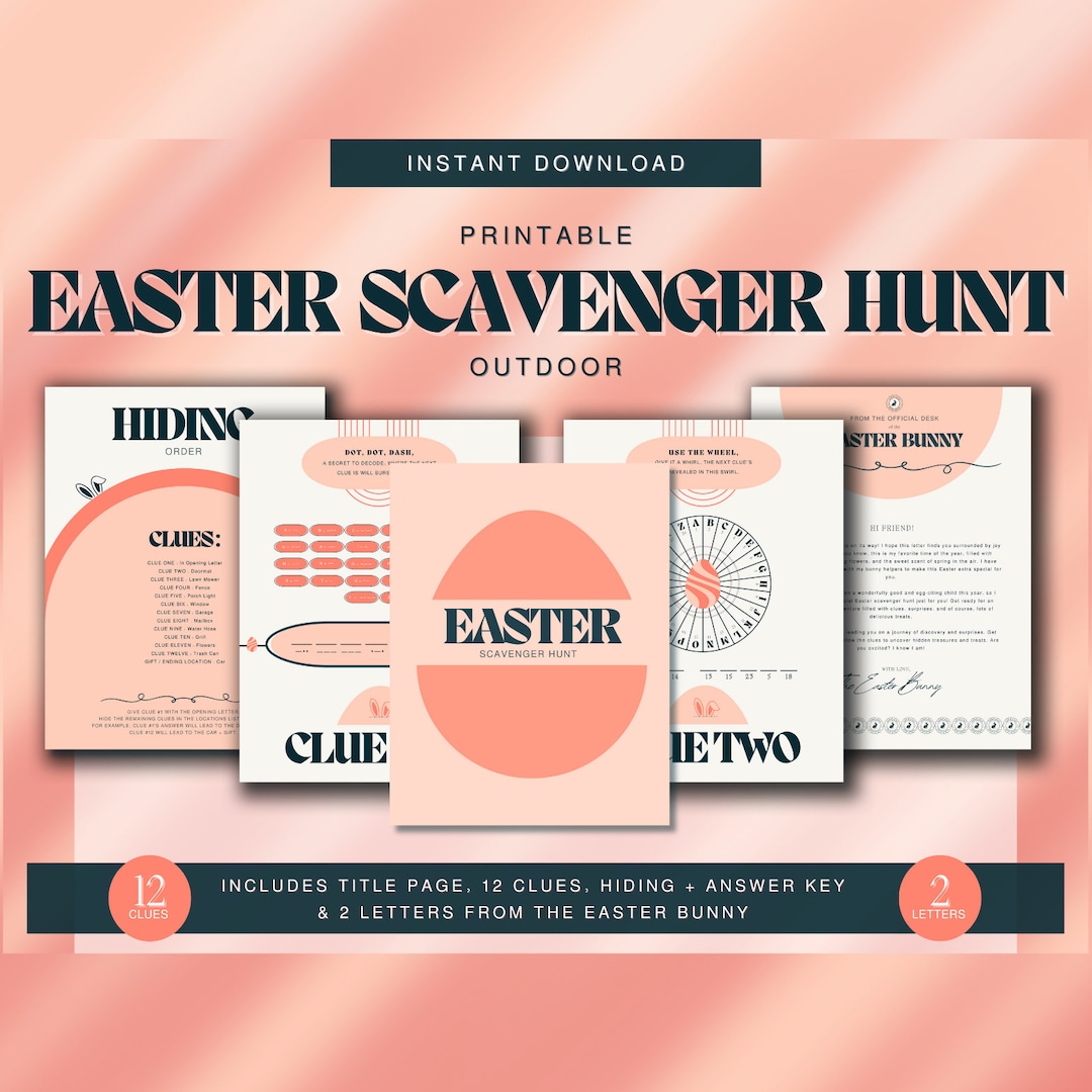 Easter Egg Outdoor Scavenger Hunt | Easter Treasure Hunt for Kids | 12 ...