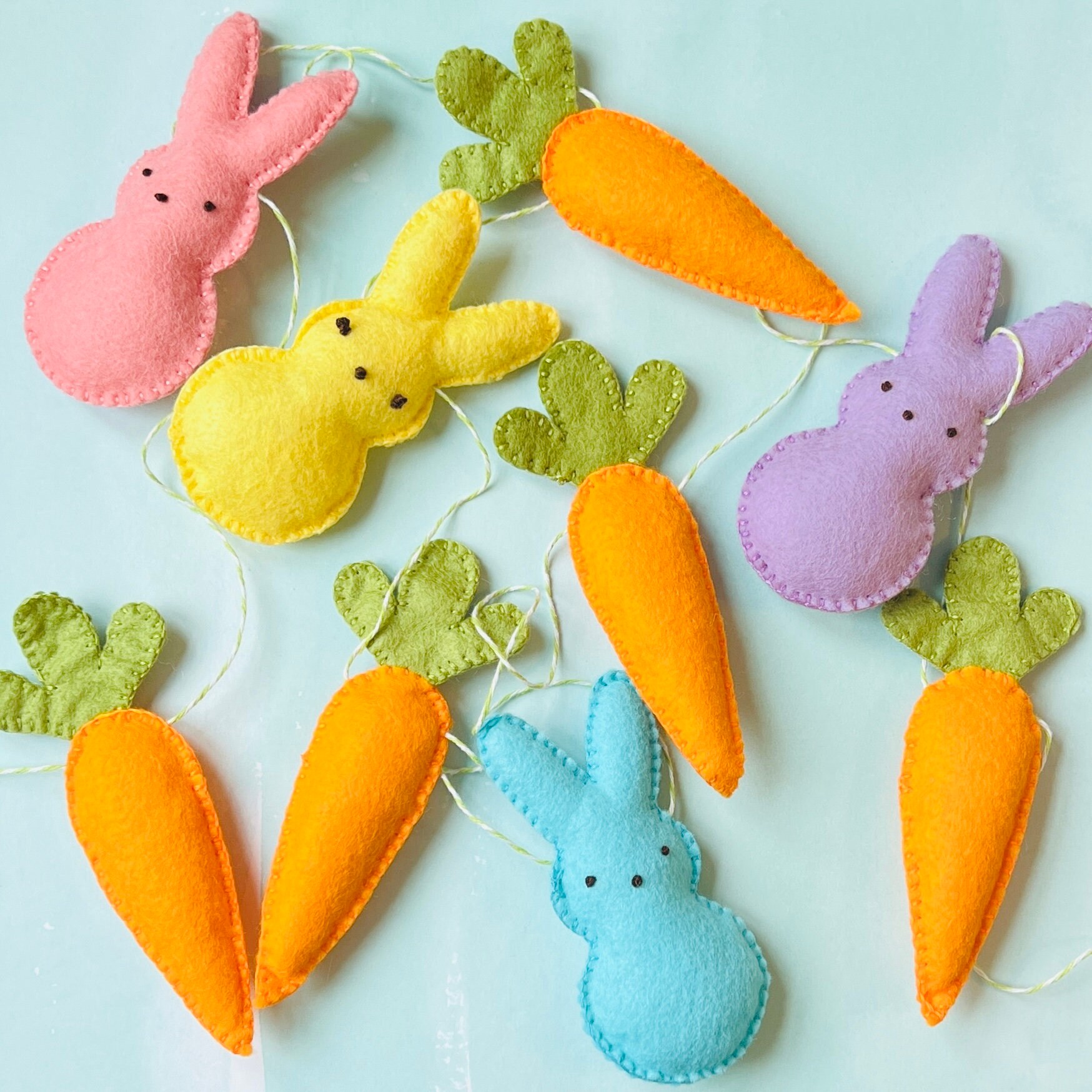 Felt Easter Garland Spring Peeps & Carrots - Etsy