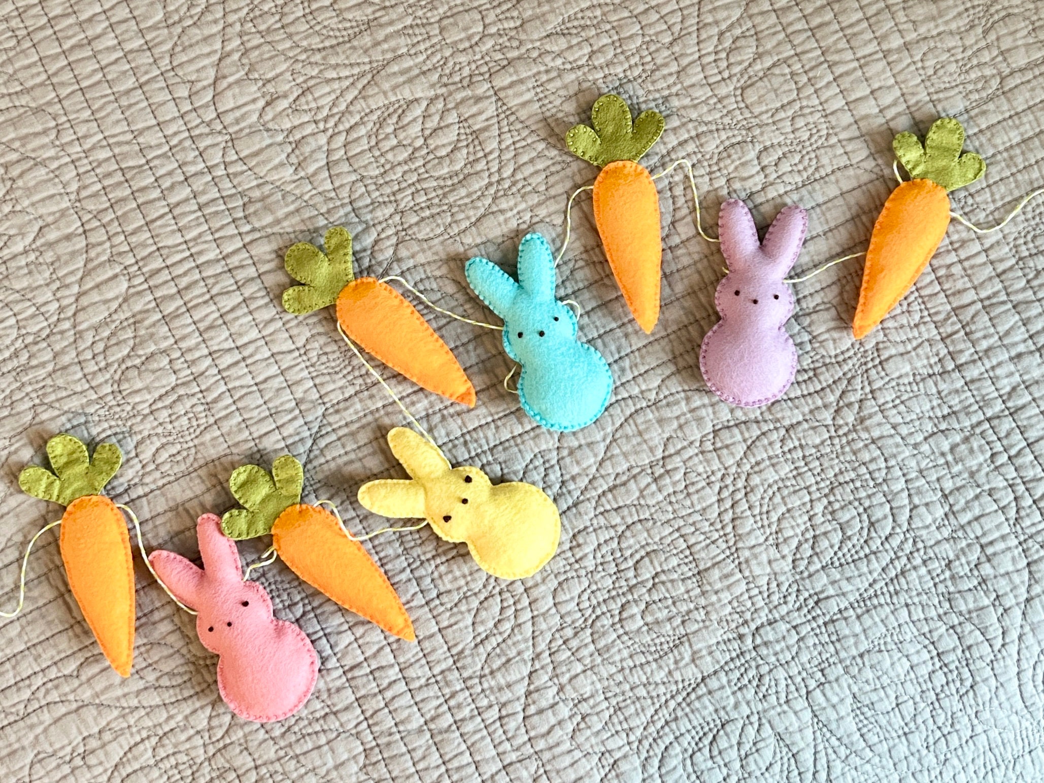 Felt Easter Garland Spring Peeps & Carrots - Etsy