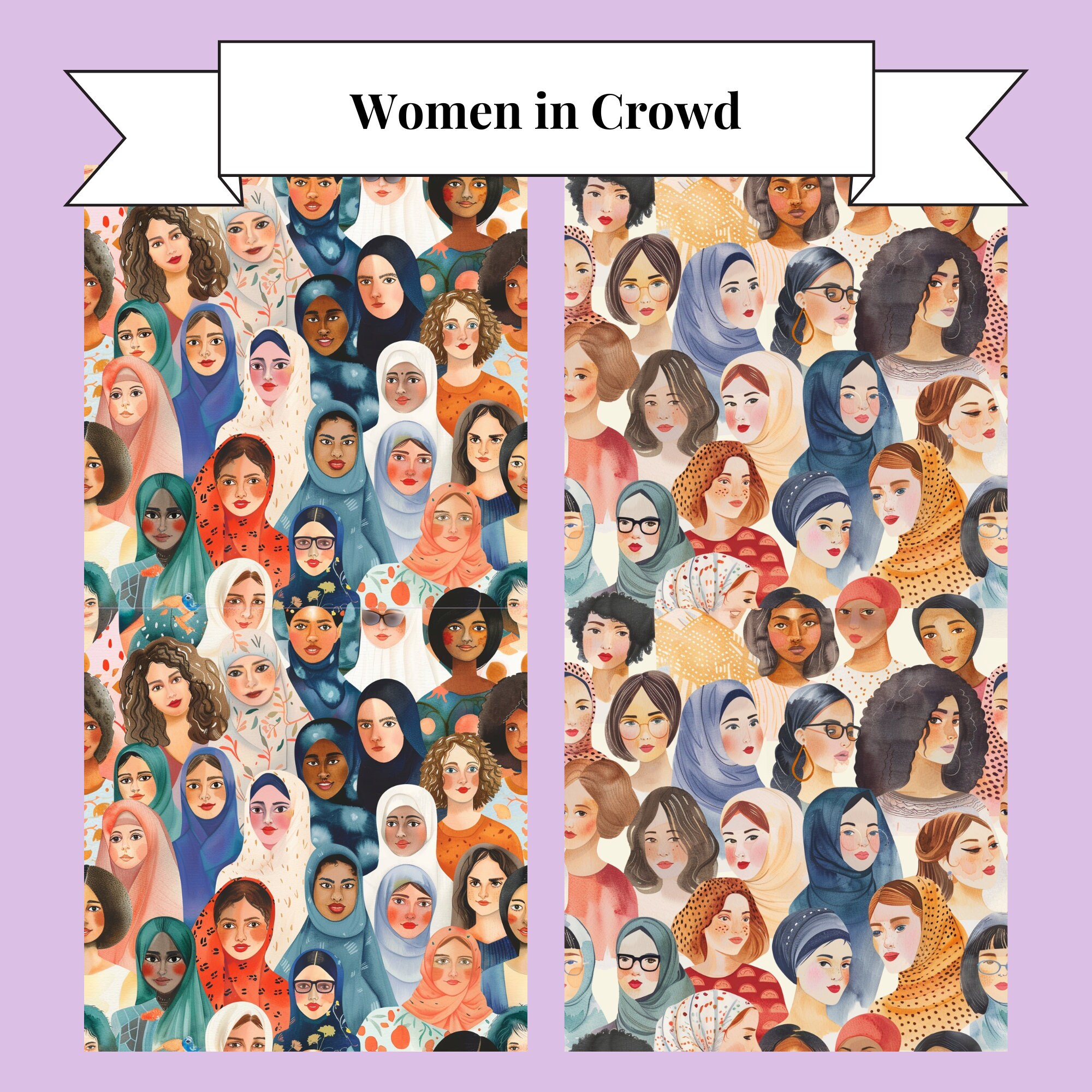 Digital Art Women's Day Seamless Pattern - Etsy