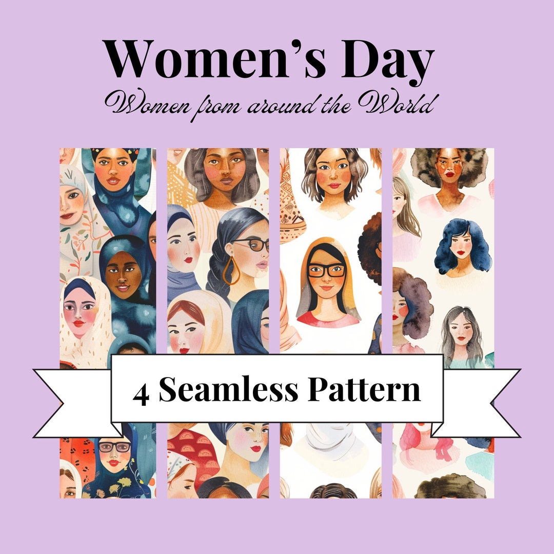 Digital Art Women's Day Seamless Pattern - Etsy