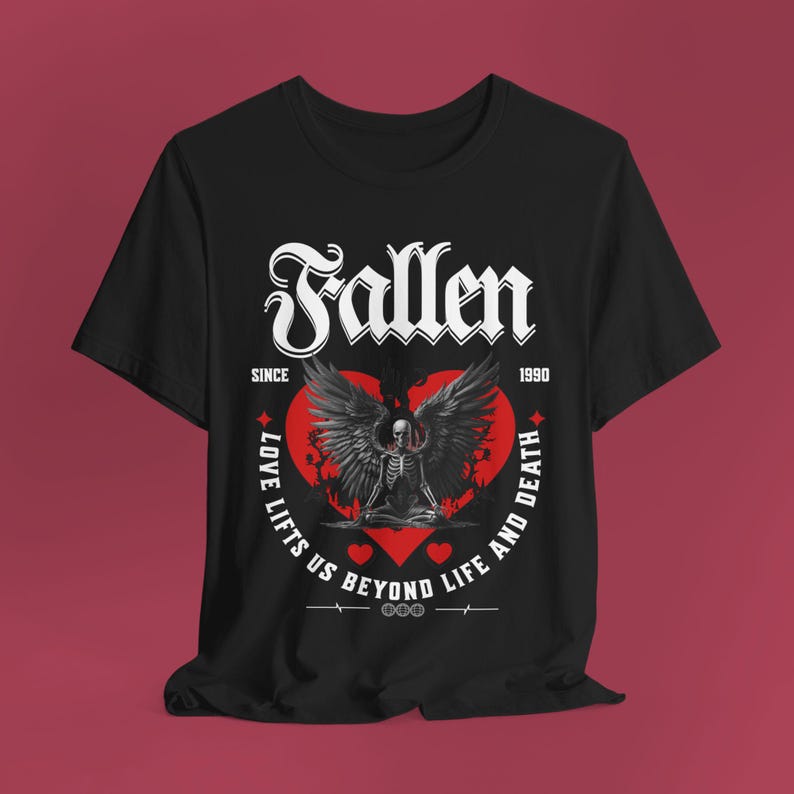 Fallen Angel Shirt Gothic Skeleton Shirt Vintage Funny Gift Dark Angel ...