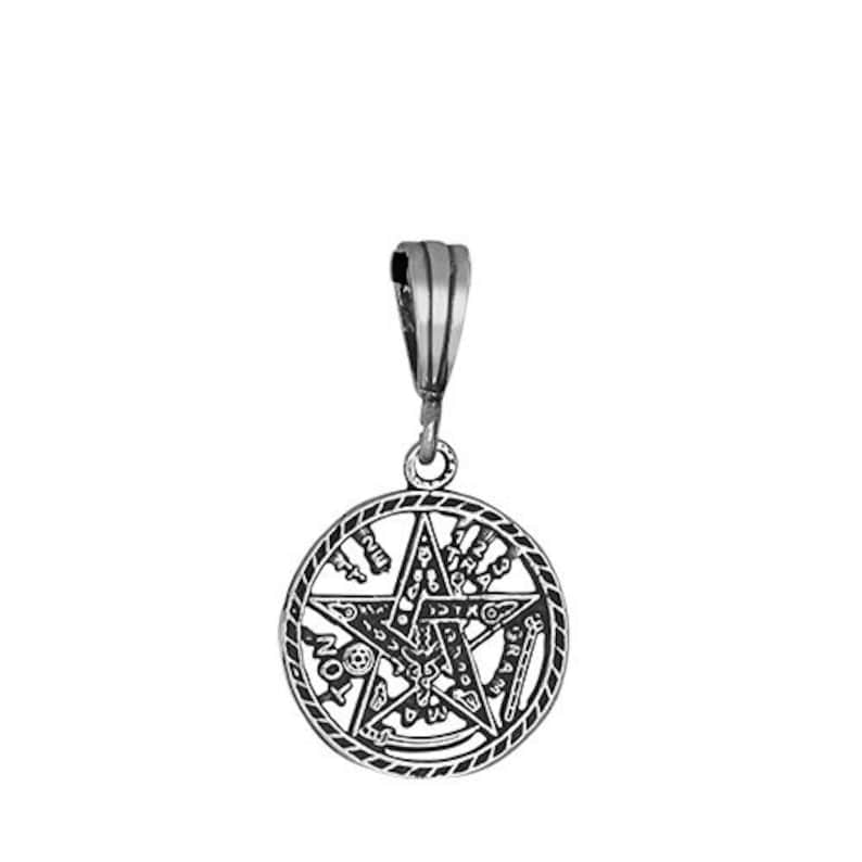 925 Sterling Silver Wiccan Pentagram Tetragrammaton Star Pendant - Etsy